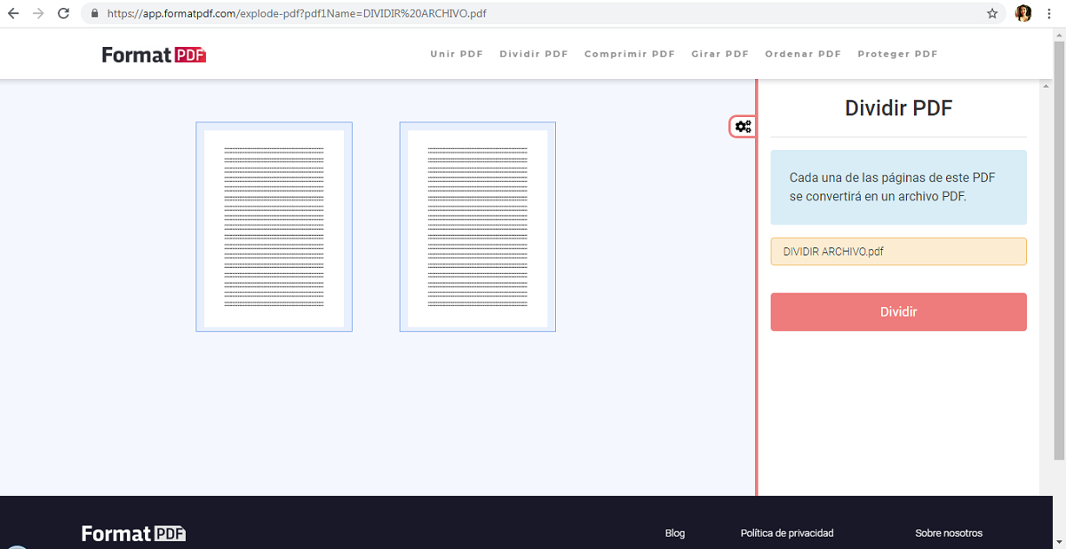 Cómo dividir tus documentos PDF con FormatPDF